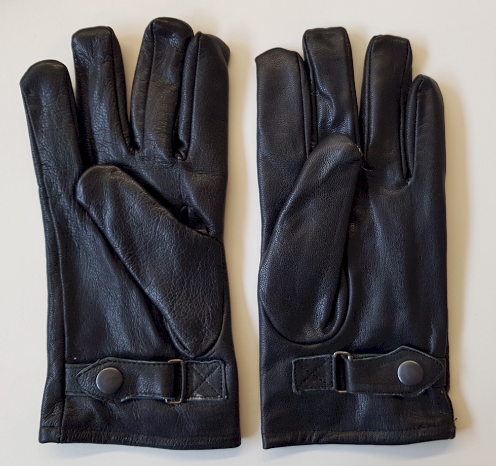 GERMAN WW2 OFFICER STYLE BLACK LEATHER GLOVES
