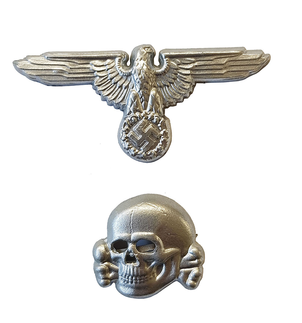 German Ss Cap Skull And Ss Cap Eagle Rzm Marked M152